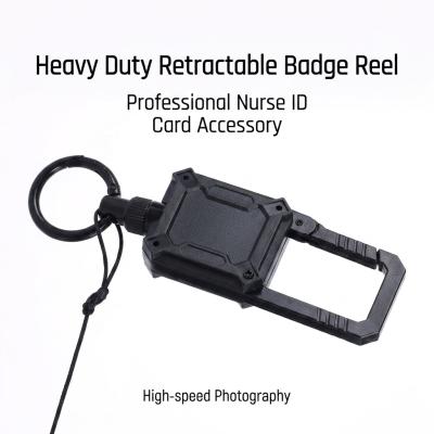 China Work Clip Retractable Badge Reels Tactical Id Holder Key Ring Keychain for sale