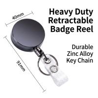 China Retractable Stainless Steel Nurse Badge Reel Clip Key Chain Letterpress Printing for sale