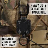 China Metal Hook Retractable Badge Reels Key Chain holder With Mountaineering Printed for sale