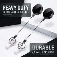 China Metal Plastic Retractable Badge Reels clear holder Anti Lost 40mm for sale
