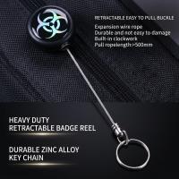 China Transparent Clip Retractable ID Holder Nurse Name Badge Reel Metal Key Chain for sale