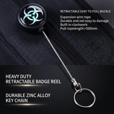 China Transparent Clip Retractable ID Holder Nurse Name Badge Reel Metal Key Chain for sale
