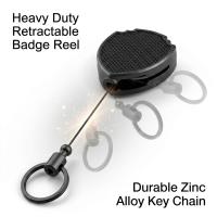 China Portable Retractable Id Card Holder Badge Reels PVC Plastic Keychain Belt Clip Custom for sale