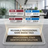 China Reusable Plastic Badge Name Tag Employee Hotel Bundle Customized for sale