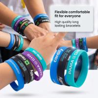 China Debossed Rubber Silicone Elastic Wristband Bracelet Wristlet Personalized Tear Resistant for sale