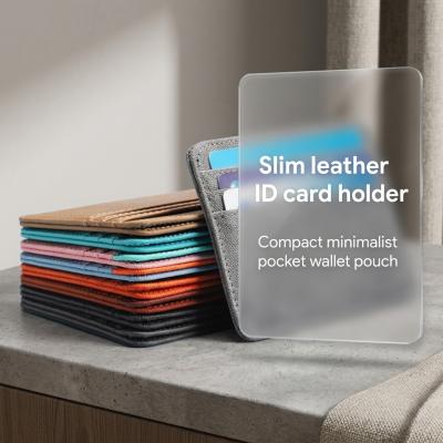 China Leather Slim Men Pocket ID Card Wallet pouch Personalized for sale