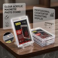 China Transparent Acrylic Magnetic Birthday Greeting Card Display Stand Holder Stands for sale