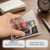 China Transparent Acrylic Magnetic Birthday Greeting Card Display Stand Holder Stands for sale