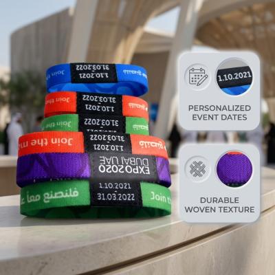 China Sublimation Polyester Elastic Fabric Wristband Bracelets Die Cutting Printing Custom for sale