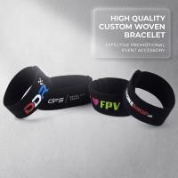 China Woven Fabric Sport Elastic Wristband Bracelet Silkscreen Printing Custom for sale