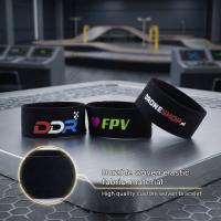 China Woven Fabric Sport Elastic Wristband Bracelet Silkscreen Printing Custom for sale