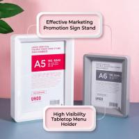 China Party Plastic Vertical UHOO Card Holder Double Sided Sign Stand A6 A5 A4 A3 for sale