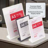 China UV Printing L Shaped UHOO Card Holder Stand Sign Business Display A5 A6 for sale
