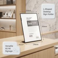 China UV Printing L Shaped UHOO Card Holder Stand Sign Business Display A5 A6 for sale