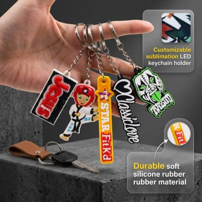 China Soft Rubber Silicone LED Sublimation Keychains Holder PVC Abiner Motorcycle for sale