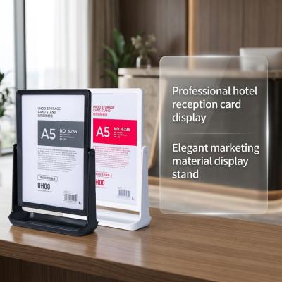 China UV Proof A4 Business Card Holder Stand PS PVC Material For Hotel Reception for sale