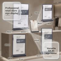 China PS PVC A5 A4 Card Display Holder Stand Sign Holder Ultraviolet Proof Recyclable for sale