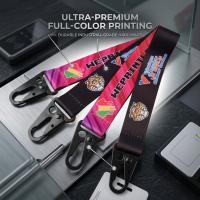 China Mobile Phone Metal Wrist Lanyard Keychain Holder Sublimation Polyester Strap for sale