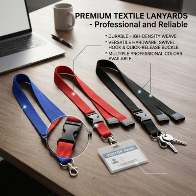 China Eco Recycled Polyester Neck Strap With Detachable Clasp For ID & Keys for sale