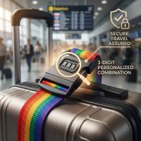 China Rainbow Cross Luggage Tag Straps Identifier Travel Suitcase Bundling Belts for sale