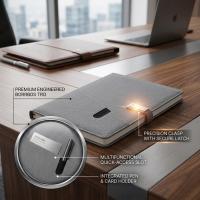 China Personalized Smart Charging Pocket Notebook Notepad PU Leather Cover Planner A5 for sale