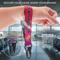 China Mobile Phone Metal Wrist Lanyard Keychain Holder Sublimation Polyester Strap for sale