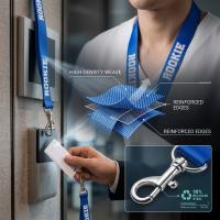 China Eco Friendly Keychain Lanyard Short Nylon id Card Holder Embossing Printing for sale