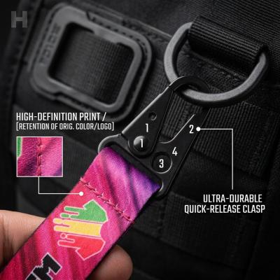China Mobile Phone Polyester Sublimation Lanyard Key Holder Carabiner Metal Personalized for sale