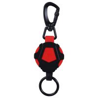 China Heavy Duty Retractable Badge Reel Keychain with Zinc Alloy Carabiner Clip for sale
