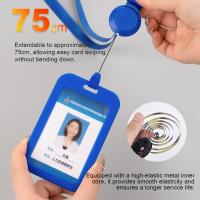 China UHOO Silicone Work Name Tag Holder with Retractable Reel & Lanyard for sale
