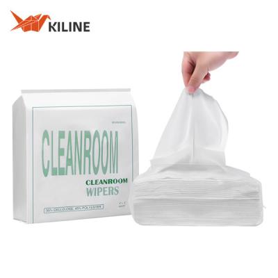 China OEM 50gsm White Non Woven Cleanroom Wipers For Low Linting Applications for sale