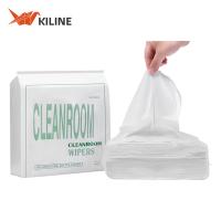 China Cleanroom Non Woven Industrial Cleaning Wipes White 50gsm For Minimal Linting for sale