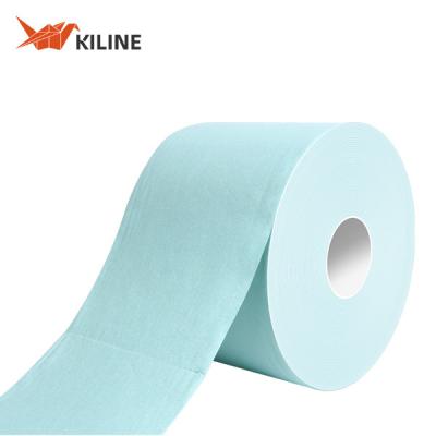 China Nonwoven Industrial Cleaning Wipes On Jumbo Roll Green Color 65gsm for sale