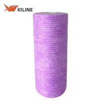 China Purple Disposable Dish Washing Cloths In Roll Wood Pulp And PP Dusting Cloths 55gsm for sale