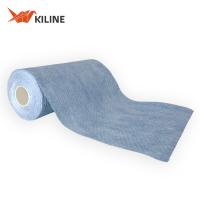 China Wood Pulp PP Rolled Commercial Cleaning Wipes Disposable Blue Color Customized for sale