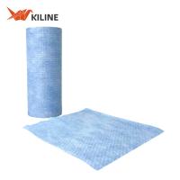 China Wood Pulp PP Rolled Commercial Cleaning Wipes Disposable Blue Color Customized for sale