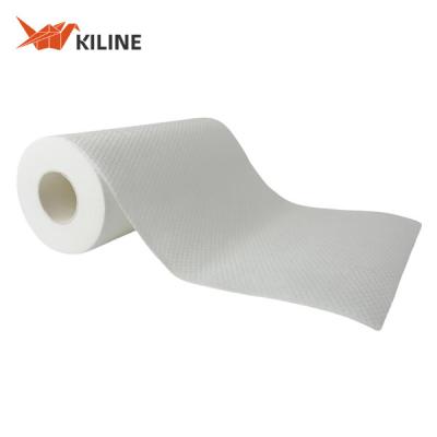 China Wood Pulp PP Disposable Wipe Clean Paper Kitchen Towel Rolls White Color OEM for sale
