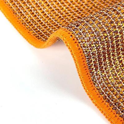 China KILINE Single Layer Kitchen Scrubbing Dish Cloth Silver Wire Multipurpose Dish Towel for sale