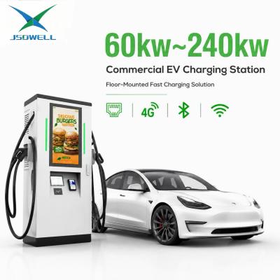 China Jsowell New DC Electric Car Public EV Charging Station with Advertising Screen OCPP Commercial CCS2 Chademo 60/120/160kW EV Charger for sale