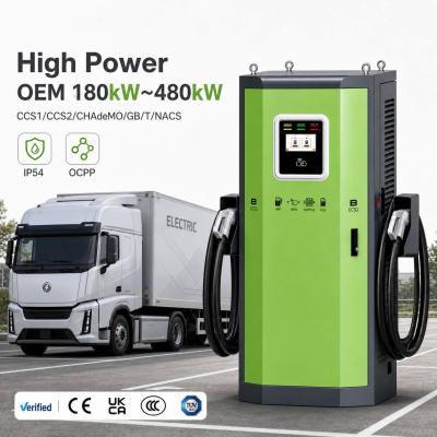 China New High Speed DC CCS1/CCS2 60/120/180/240kW Electric Car Charging Station 7-inch Touch Screen Dual Plugs IP54 95% for sale