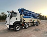 China Used Yellow Truck Concrete Pump with 24-36 M Distance 6-6.6 MPa Pressure for sale