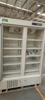 China 656L Ergonomic Double Glass Door Biomedical Pharmacy Vaccine Refrigerator Fridge For Hospital Equipment for sale