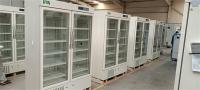 China 656L Double Door Pharmacy And Lab Refrigerator With Glass Door And LED Interior Light for sale