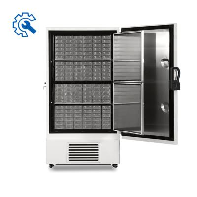 China Auto Cascade Cooling System Ultra Low Temperature Freezer Upright 728L Capacity for sale