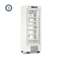 China 315L Single Glass Door Biomedical Pharmaceutical Grade Refrigerator With Real Force Air Cooling for sale