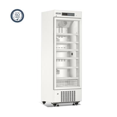 China 315L Single Glass Door Biomedical Pharmaceutical Grade Refrigerator With Real Force Air Cooling for sale