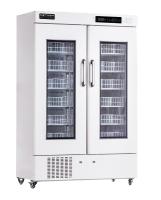China 656L Double Door Pharmacy And Lab Refrigerator With Glass Door And LED Interior Light for sale