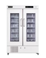 China 656L Double Door Pharmacy And Lab Refrigerator With Glass Door And LED Interior Light for sale