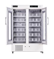 China 656L Double Door Pharmacy And Lab Refrigerator With Glass Door And LED Interior Light for sale
