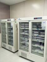 China High Quality Double Glass Door Vaccine Storage Pharmacy Refrigerator With LED Interior Light for sale